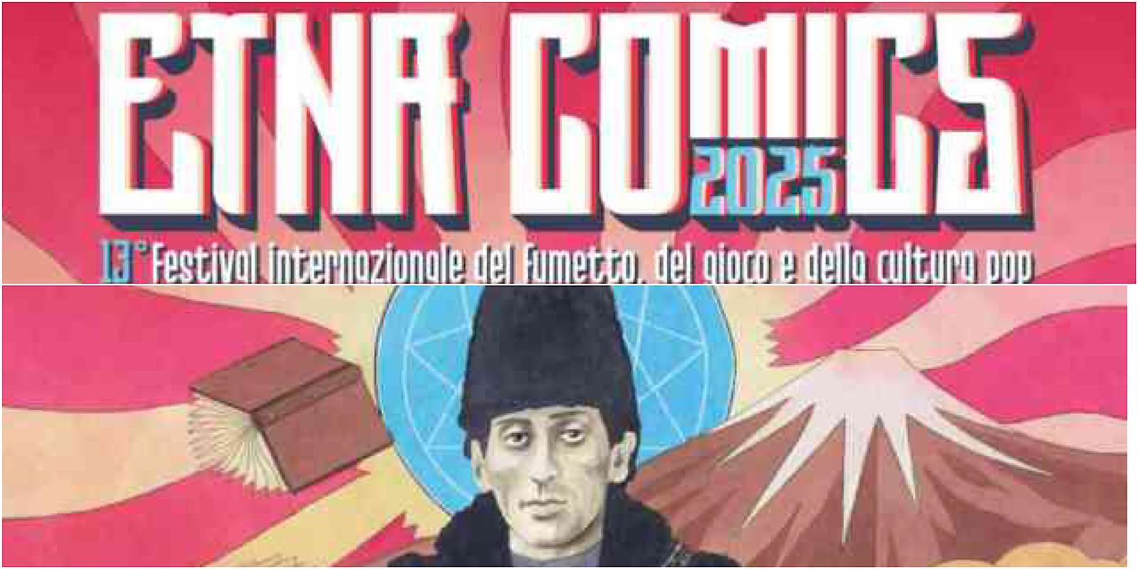 Catania, dedicato a Franco Battiato il manifesto di Etna Comics 2025: opera del disegnatore ...